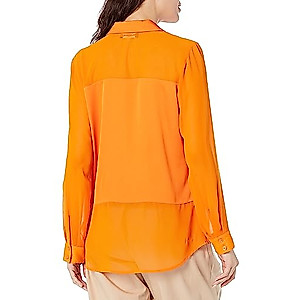 Karl Lagerfeld Paris Women's Sport Blouse, Ginger, Large