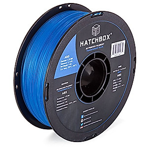 HATCHBOX ABS 3D Printer Filament, Dimensional Accuracy +/- 0.03 mm, 1 kg Spool, 1.75 mm, Transparent Blue