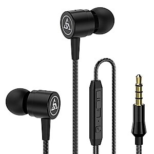 REPEDO Professional Metal Headphone in Ear Wired Earphone Heavy Bass Sound Quality Music Sport Headset Headsets with Built-in Microphone 3.5mm in-Ear Wired Earphone (D2)