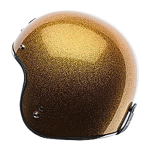 TORC Unisex-Adult Open-face Style (T50 Route 66) 3/4 Motorcycle Helmet with Solid Color (Gold Metallic), Large