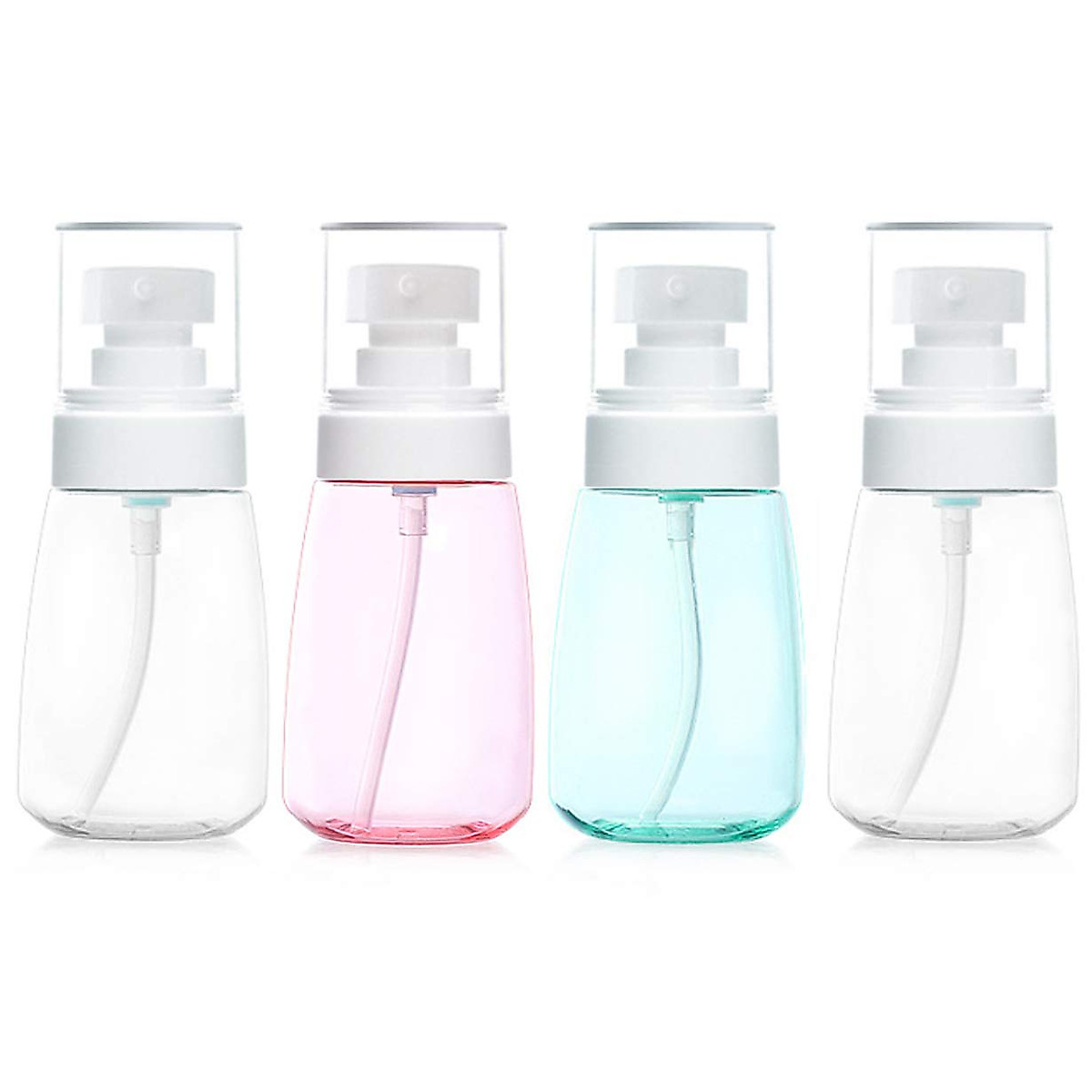 2 oz Travel Size Leakproof Pump Bottles, BPA-Free Refillable Plastic Containers for Lotion, Liquid Soap, Baby Shower, Essential Oil Blends and Other Toiletries