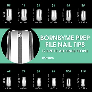 Soft Gel Nail Tips Medium Square, 600 PCS Pre Buff Full Cover Shaped Nail Extenison Tips Matte Gel X Nail Tips Acrylic False Nail Tips BORNBYME