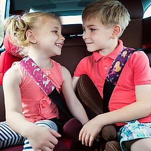 4 Pieces Kids Car Seat Belt Cover Safety Car Seat Belt Pad Cushion Shoulder Protector for Baby Boys Girls Children, Mermaid and Unicorn