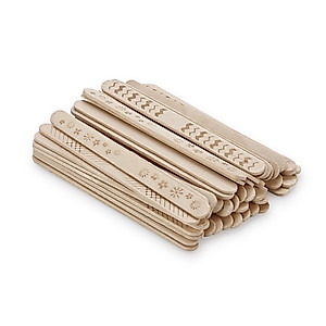 Sweet Creations 50 Count Pattern Wooden Popsicle Sticks, Chevron/Flowers/Polka Dots/Plaid, Brown