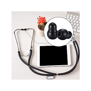 Replacement Stethoscope Ear Tips Earpieces Universal Soft Silicone Ear Plugs Earbuds Snap Tight Soft Sealing Ear Tips (Black, 24 Pieces)