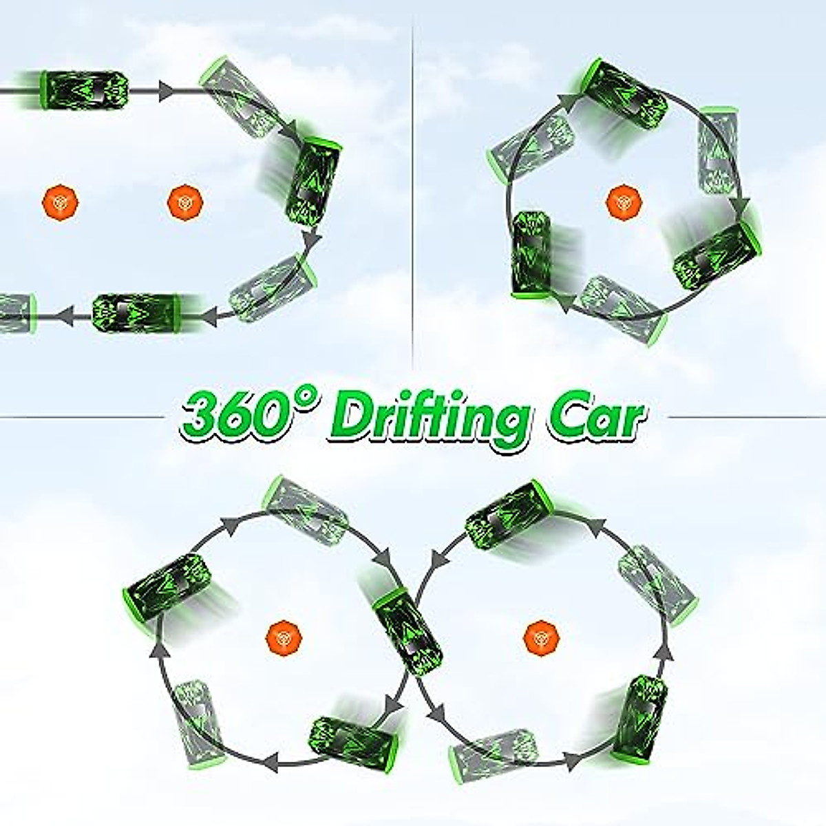 BIFYTON RC Drift Car, Remote Control Car with LED Lights Glow and Drifting Tire,14KM/H Fast High-Speed Rc Car with 2 Rechargeable Batteries, Suitable for 4-7, 8-12 Boys Girls Kids Gift