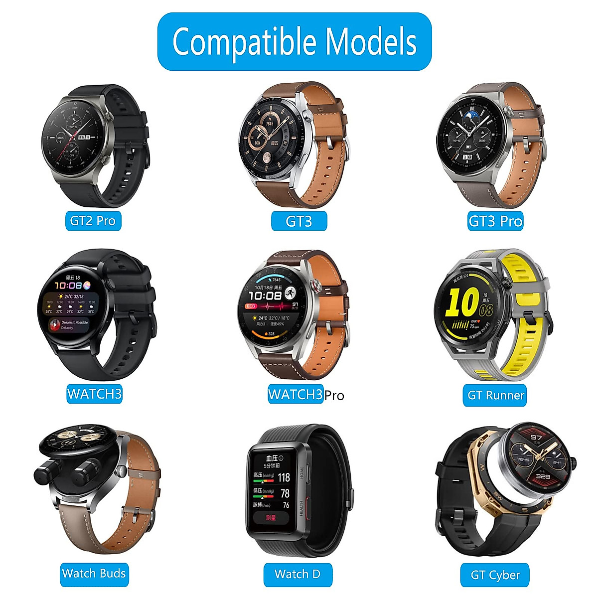 Charger Compatible with Huawei Watch Ultimate/GT 4/4 Pro/3/3 Pro/GT3/GT3 Pro/GT2 Pro/GT2 ECG/GT Cyber/Buds/GT Runner/D, Replacement Watch Charger Dock-Charging Cable 3.3ft