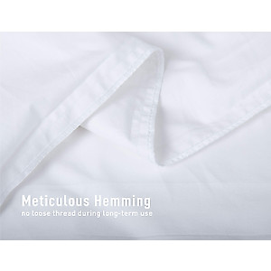 Sunflower Queen Pillowcases Set of 2, 100% Cotton Queen Pillow Cases 2, 20×30 inches Bright White, Soft and Breathable