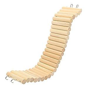 IFANLANDOR Ladder Fence Parrot Climbing Ladder Guinea Pig Hideout Rat Ladder Rat Bendy Bridge Gerbil Hamster Climbing Ladder Small Animals Wood Ladder Hamster Ladder Toy pet Chinchilla Wooden