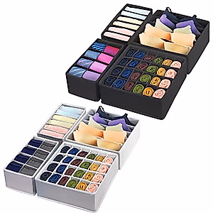 GOGOODA 8 Pack Drawer Organizer for Underwear Bra Sock Tie and Delicats Small Items