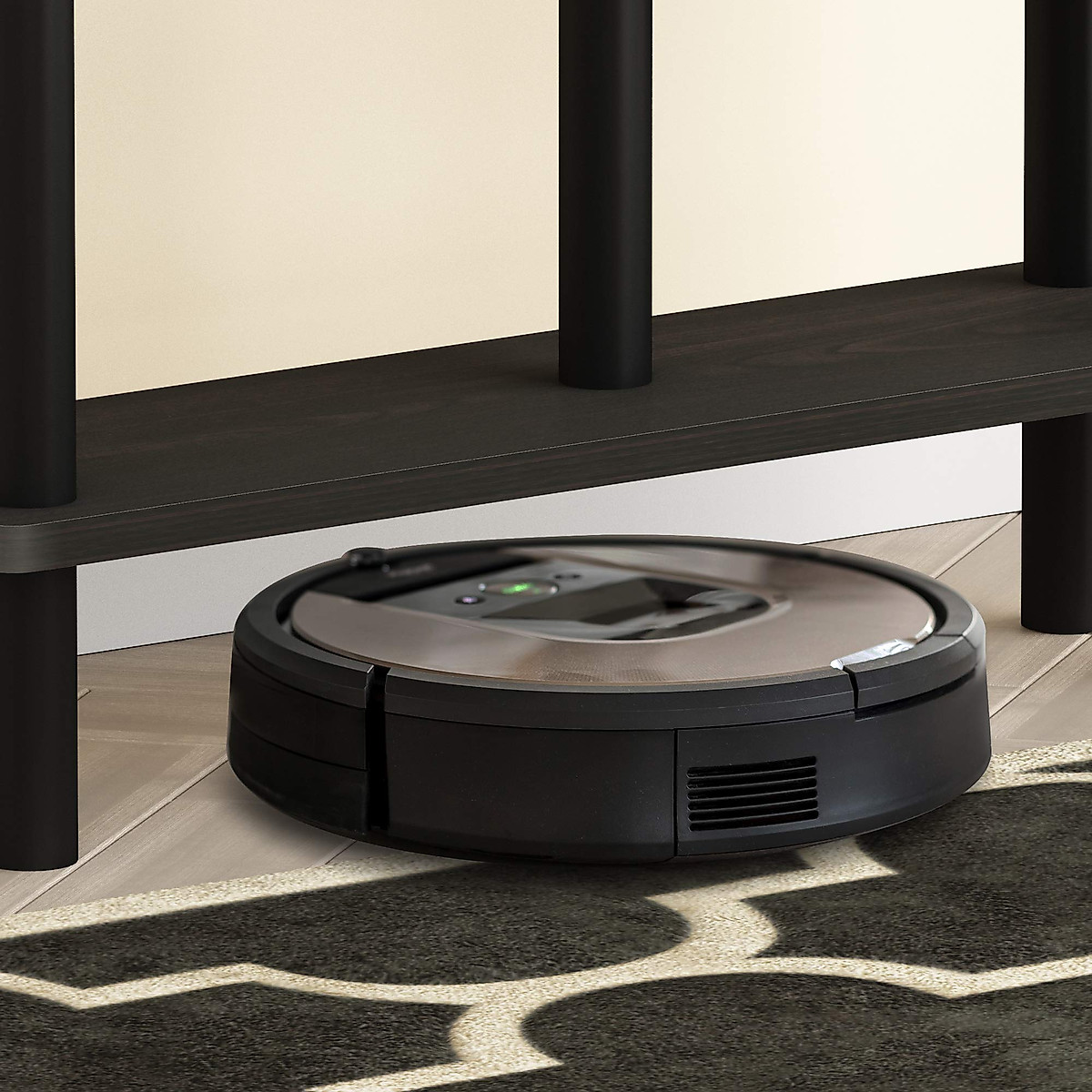 Furinno Turn-N-Tube Slim Space Saving Storage Rack, Espresso/Black