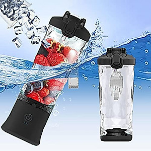 270W Portable Blender, Blenders for Shakes and Smoothies, 20oz (600ml)4000mAh Rechargeable Type-C Personal Blender, Mini Blender with Six Blades,Blender Bottle–Ideal for Traveling, Gym, Office(Blanck)