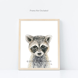 Woodland Animal Nursery Prints Unframed Set of 4, Pick Your Baby Animals and Size, Original Watercolor Portraits Art Signed By Artist