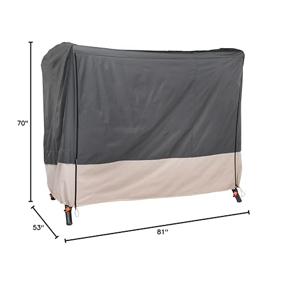 Modern Leisure® Renaissance Ultralite Patio Swing Cover, 81" L x 52" W x 70" H, Gray