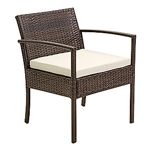 FHFO Patio Furniture Set 3pcs Patio Conversation Set Outdoor Furniture Outdoor Patio Furniture Set Table and Chairs with Cushions for Garden Balcony Backyard Porch Lawn