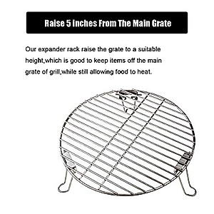 Mydracas Grill Expander Rack Stack Rack Expansion Grilling Rack Stainless Steel Fit Large & XL Big Green Egg Weber Kettle 22 Inches Charcoal Grill Kamado Joe,18" or Bigger Diameter Grill
