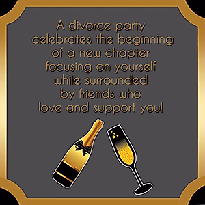 Divorce Party Decorations Kit | 10 Divorce Photo Booth Props | I Do I Did I'm Done! Banner | Divorcee Sash | 10 Gold Confetti Balloons and 10 Black Balloons