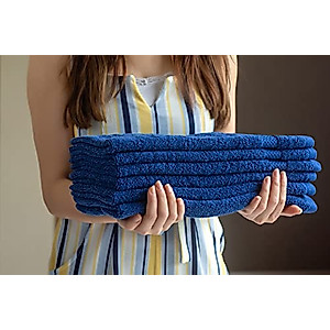 AKTI Premium Hand Towels for Bathroom,16x30 inches, 550 GSM, 6 Piece Set Cotton Towel, Soft & Fluffy, Extra Absorbent, Quick Dry Towels for Body – Navy Hand Towels for Daily Use
