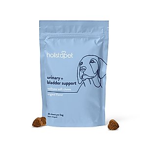 HolistaPet Urinary & Bladder Support Soft Dog Chew Treat Supplement - Organic Chews for UTI Relief, Bladder Control & Inflammation Support with Cranberry + Dandelion - Bacon Flavor Treats 30ct
