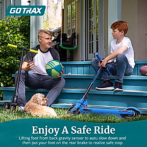 Gotrax GKS Electric Scooter, Kick-Start Boost and Gravity Sensor Kids Electric Scooter, 6" Wheels UL Certificated E Scooter for Kids Age of 6-12 (Blue)