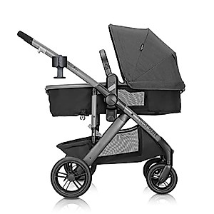 Evenflo Pivot Suite Travel System with LiteMax Infant Car Seat with Anti-Rebound Bar Devon Gray