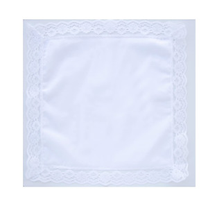 Lace White 100% Cotton Handkerchiefs Hankies for Women Wedding Gift White 3Pieces