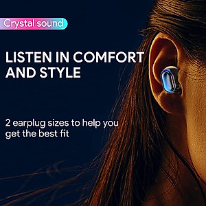 MIUMIUPOP Wireless Bluetooth Earbuds, Mini Size with LED Display? Immersive Bass Stereo Noise Cancelling Headphones, Headset for Sports, Home, Work Black (Black)