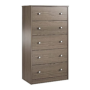 Ameriwood Home Ellwyn Tall 5 Drawer Dresser in Medium Brown