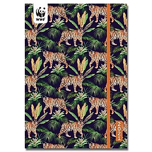 WWF Tigers Weekly Academic Planner 2021, 5.75" x 8.25" Flexi Cover