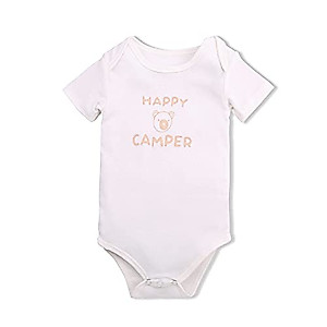 Maybe Baby Kids Infant Baby Layette Set Boys' and Girls' 5 Pack Cotton Baby Bodysuit, Wild Child Safari Animals, 0/3 Months