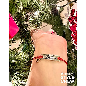 Giani Bernini Macy's Silver-Tone Believe Colored Cord Slider Bracelet OS