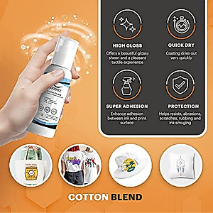 NGOODIEZ Sublimation Coating Spray for All Fabric, Including 100% Cotton, Polyester, T-shirts, Canva Coating Liquid- Quick Dry Formula, High Gloss Finished, 1 Step Process, Super Adhesion, 100ml