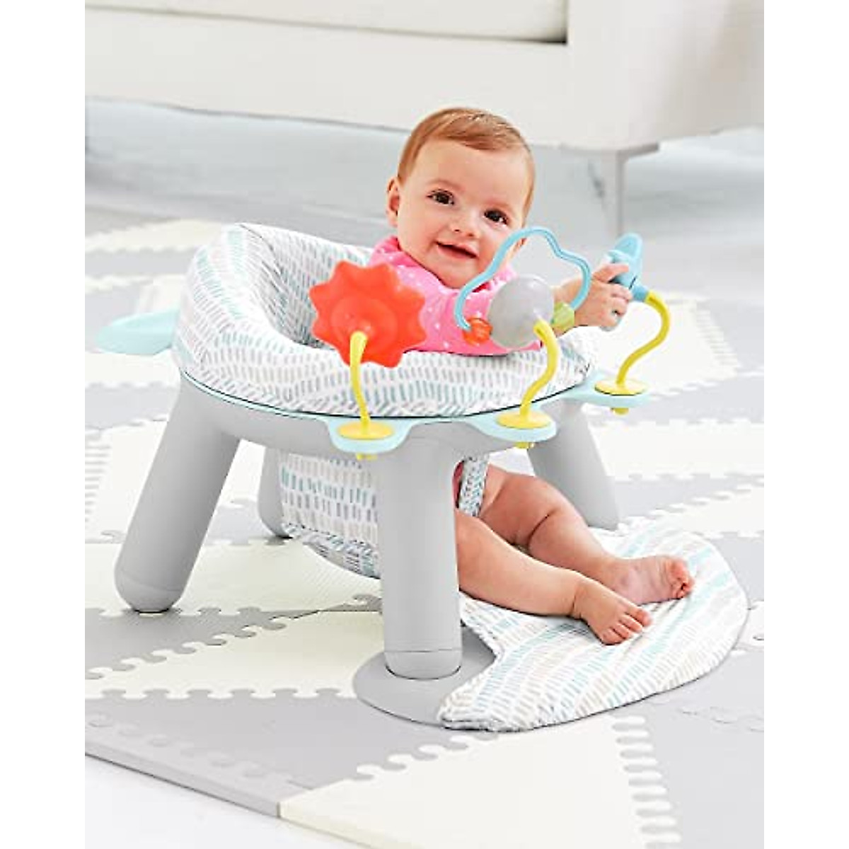 Skip Hop 2-in-1 Sit-up Activity Baby Chair, Silver Lining Cloud