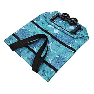 SHOWERORO Foldable Shopping Bag Wheel Oxford Fabric Large Capacity Groceries Shopping Bag Storage Pouch