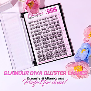 CALAILIS Lash Clusters DIY Eyelash Extensions 132pcs Natural Cluster Lashes Mega Volume Individual Lashes Wispy Eyelash Clusters(DUO14,D-10-16MIX)