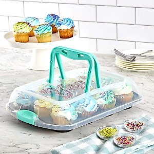 Chicago Mettalic Chicago Metallic 12 Cup Muffin Pan with Carry Lid, YAY Sprinkles Pattern