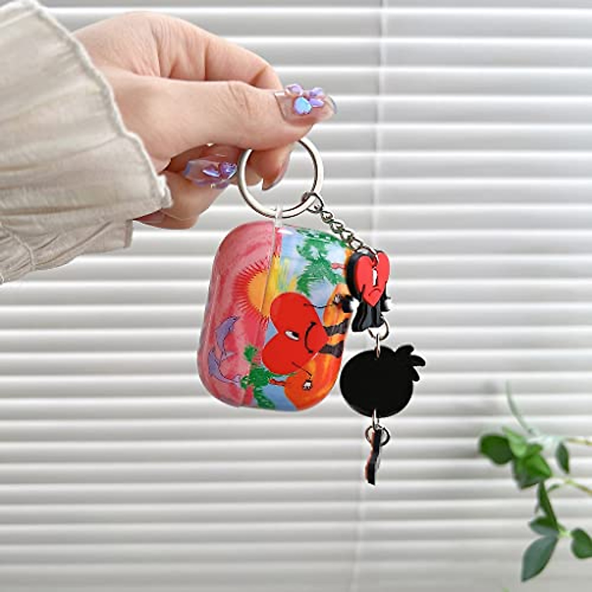 Liphontcta Cute Interesting Design Soft TPU Airpod Pro 2 Case，with Fashion Kawaii Lanyard Keychain，Suitable Man Women Girl 2022 Airpod Pro 2 Case,2019 Airpod Pro case. (Pro 2 Red)