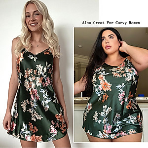 Avidlove Sexy Lingerie for Women Boudoir Outfits Honeymoon Lingerie Satin Nightgown Silky Slip Dress Nighties Chemsie