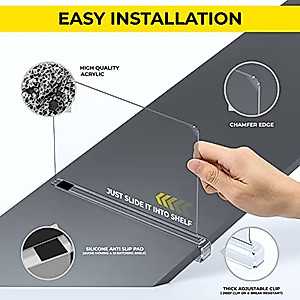 4PC Shelf Dividers – Transform Cluttered Closet to Neatly Organized, Easy to Install Acrylic Shelf Dividers for Closet Organization, Durable & Sturdy Clear Shelf Divider for Home & Office Organization