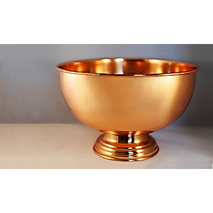 Alchemade 5 Liter 100% Copper Punch Bowl With Stand For Your Copper Kitchenware And Copper Dishware Collection - Perfect For Parties, Everyday Kitchen Use, Or As A Decorative Bowl