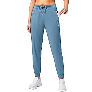 G Gradual Women's Joggers Pants with Zipper Pockets Tapered Running Sweatpants for Women Lounge, Jogging (Slate Blue, X-Large)