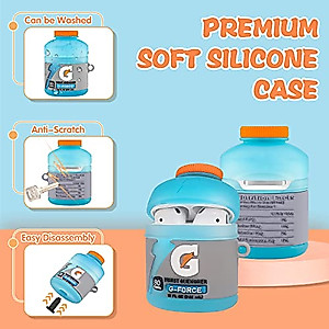 3 Pack Drink Cases for AirPods Case 2nd Generation, Funny Soft Silicone Fashion Cartoon Food Skin Protective Cover, Sport Drinks Water Cute Fun for Apple AirPod 2/1 Women Girls Boys with Keychain