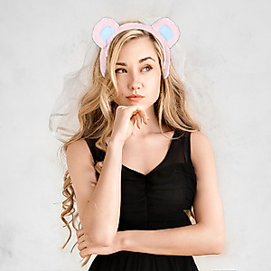 FRCOLOR Bear Ears Headband Cute Bear Costume Animal Plush Ears Headwear Ear Hairband Halloween Cosplay Ear Headbands Soft Makeup Headband for Washing Face