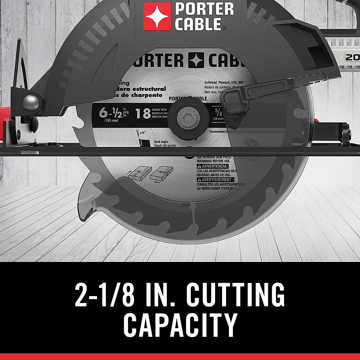 PORTER-CABLE 20V MAX* 6-1/2-Inch Cordless Circular Saw, Tool Only (PCC660B)