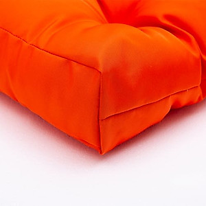QILLOWAY Outdoor Seat/Back Chair Cushion Tufted Pillow, Spring/Summer Seasonal Replacement Cushions. (Orange)