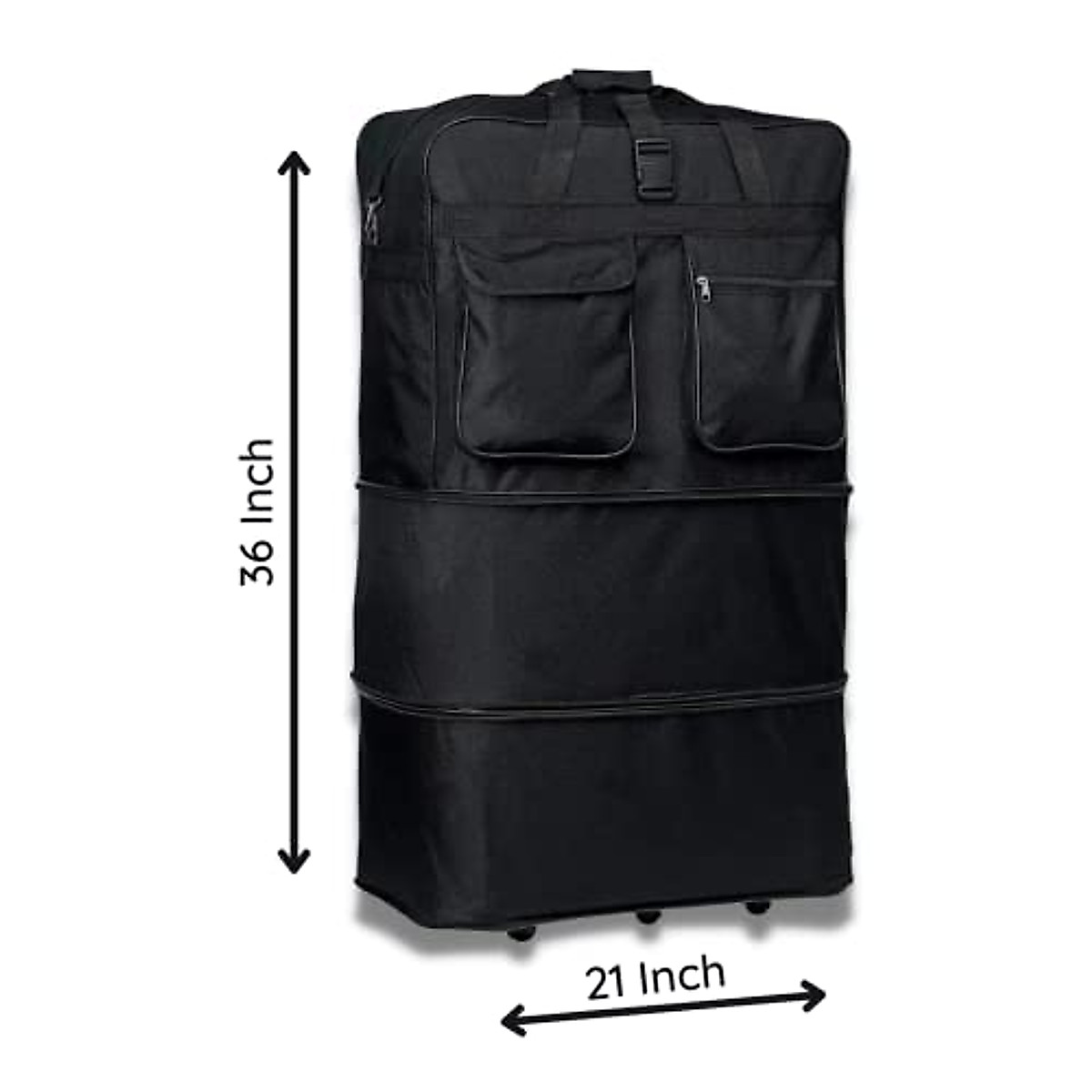 Homiegear Expandable Rolling Wheeled Duffle Bag Spinner Suitcase Luggage - 6 Wheels (36 Inch)