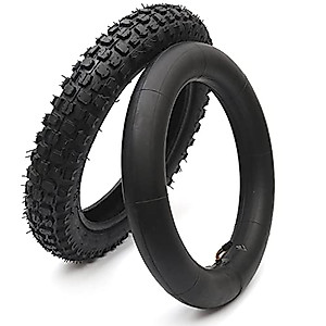(1 Set) 3.00-12 Dirt Bike Tire and Inner Tube Set - Universal Replacement 80/200-12 Knobby Motocross Bike Tire and Tube for Honda CRF70F/XR70, Yamaha TTR 90, and More - With Vulcanized TR87 Valve Stem
