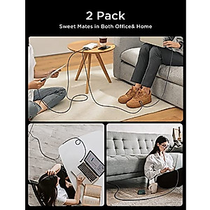 AINOPE 100W USB C to USB C Cable 2-Pack 6.6ft Type C Charger Fast Charging Cable USBC to USBC Cable Right Angle PD4.0 QC5.0 fit for MacBook Pro/Air iPad Pro/Air Samsung Galaxy