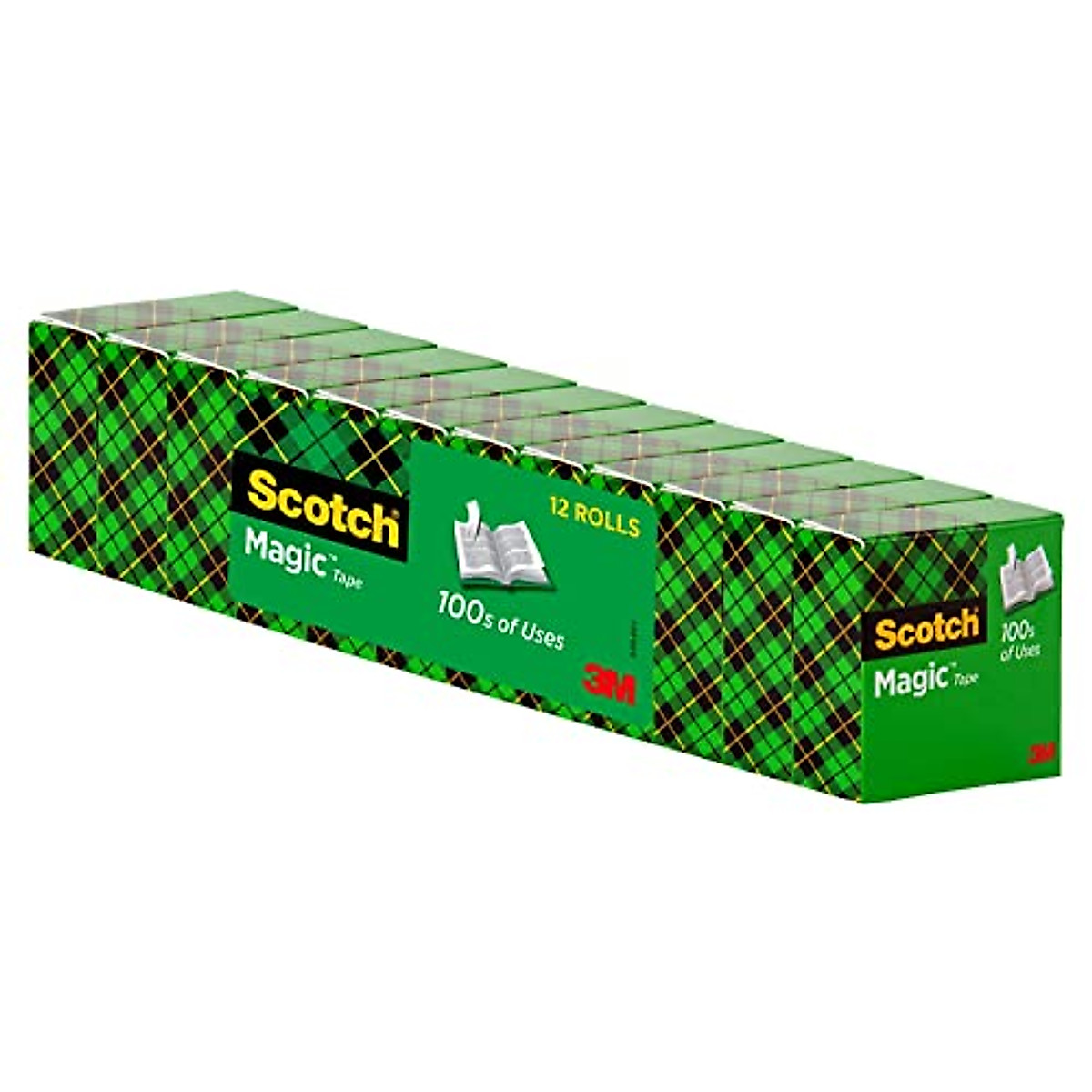 Scotch Magic Tape, 12 Rolls, Numerous Applications, Invisible, Engineered for Repairing, 3/4 x 1000 Inches, Boxed (810K12)