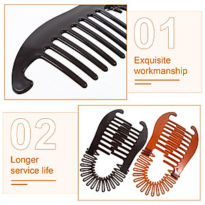 FRCOLOR 4pcs Banana Hair Clips for Women, Non Slip Fishtail Hair Clincher Comb Claw Ponytail Holder Hair Accessories for Parties